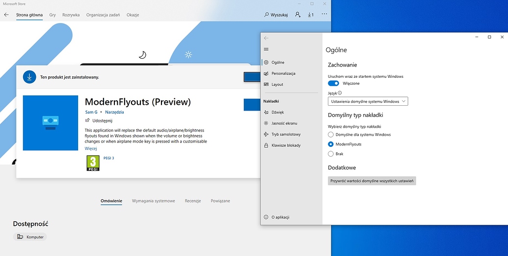 Modernflyouts Windows 10