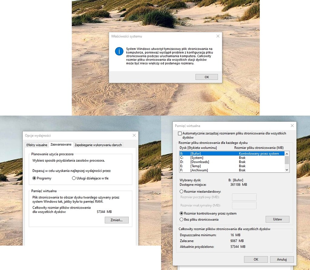 Problem z konfiguracją pliku stronicowania - Windows (ogólnie ...