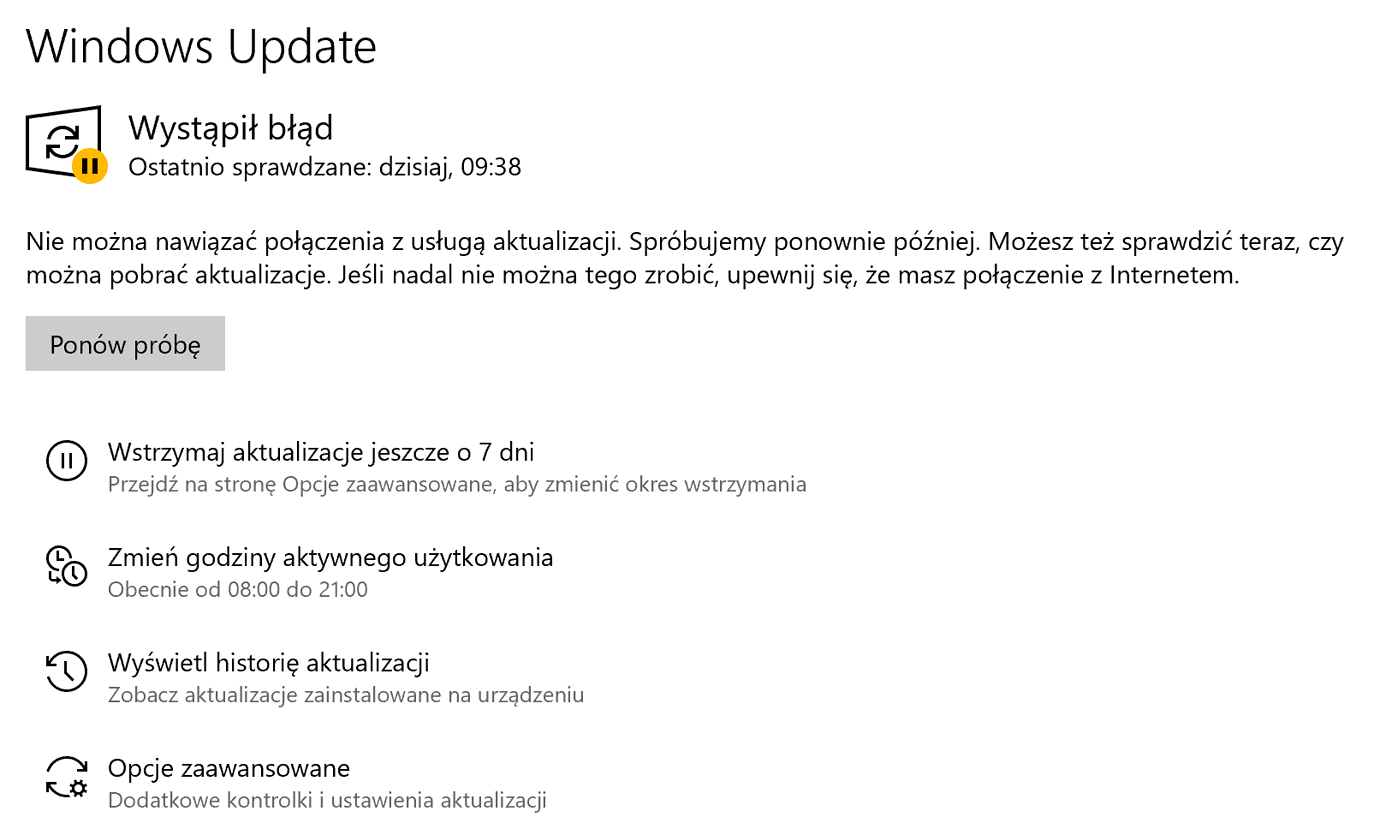 Windows Update - Nie można nawiązać połączenia z usługą aktualizacji - Windows 10 ...