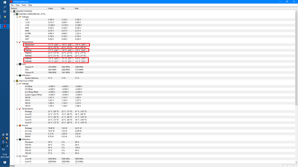 Płyta główna - problem albo błąd TMPIN - Sprzęt komputerowy ...